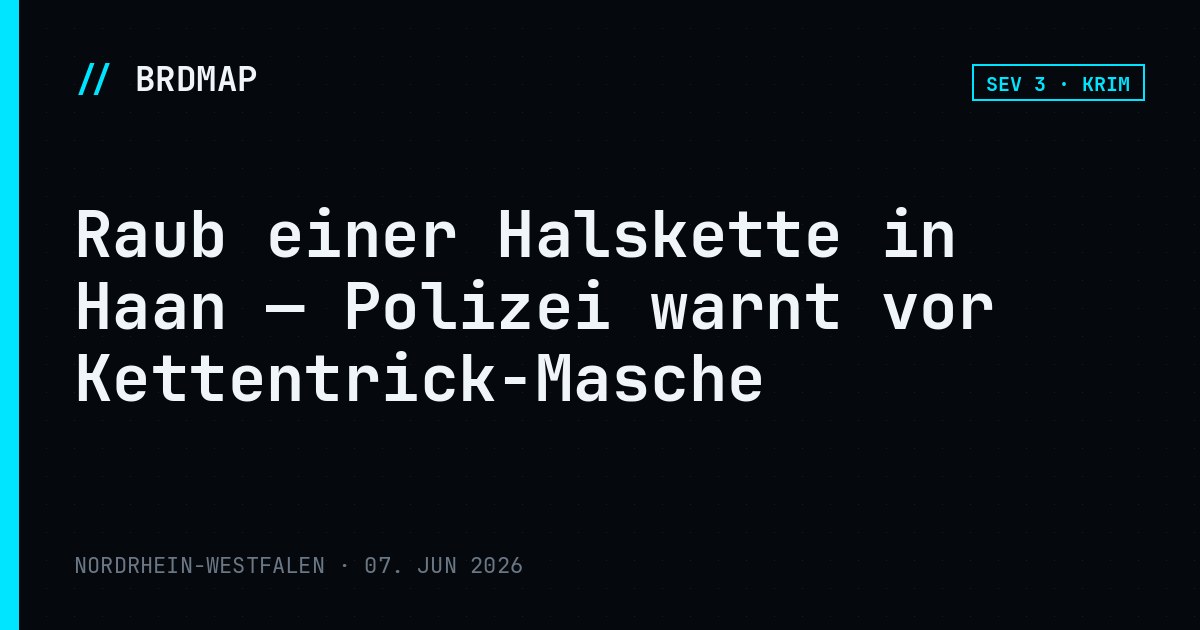 Raub einer Halskette in Haan — Polizei warnt vor Kettentrick-Masche ...